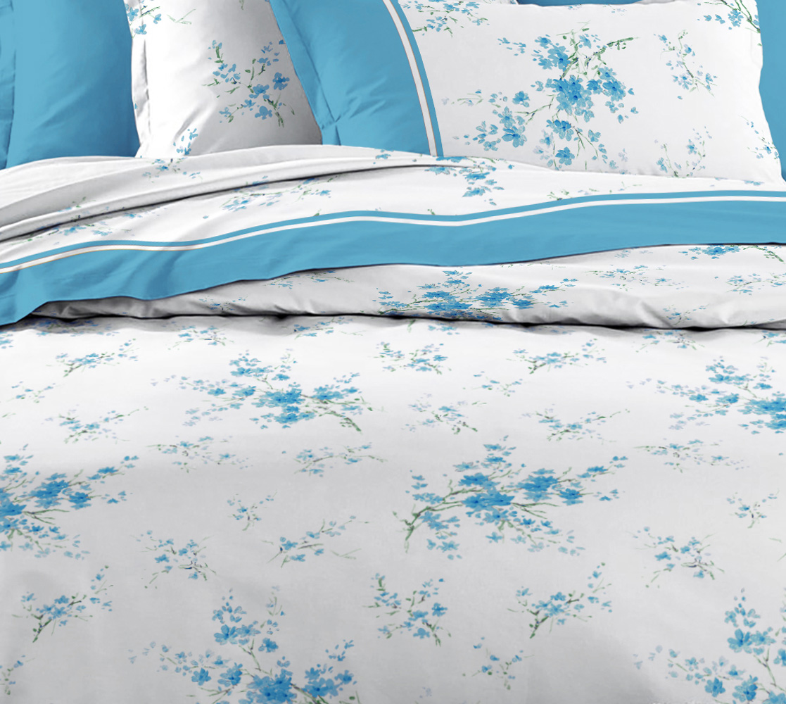 Parure drap plat + drap-housse + 2 taies - Flanelle 100% coton - Fleurs ...