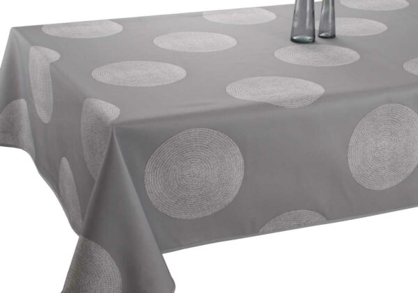Nappe Anti-taches Cercles Gris - Le Linge de Jules